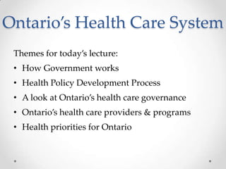 Week 2 - Ontario's Health System | PPTX