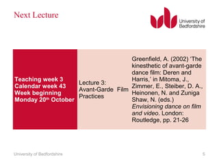 Week 2 Lecture - Dance in Popular Culture: From Hollywood to MTV | PPT