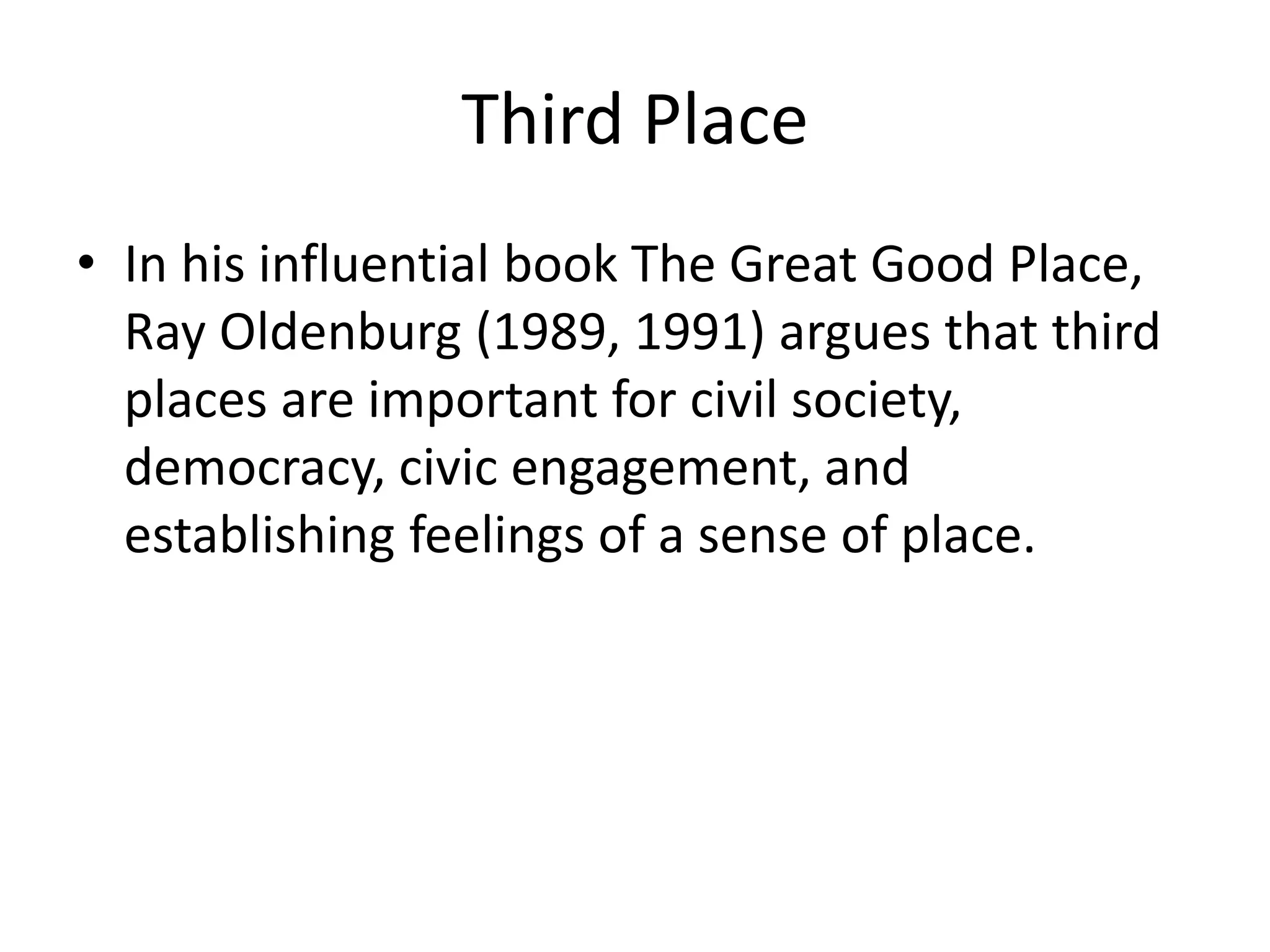 ARCDES6: Elements of a City & the Third Place | PPTX