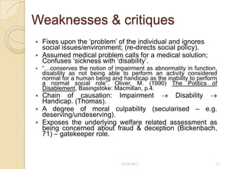 Old World: Hegemonic explanatory frameworks for thinking disability | PPTX