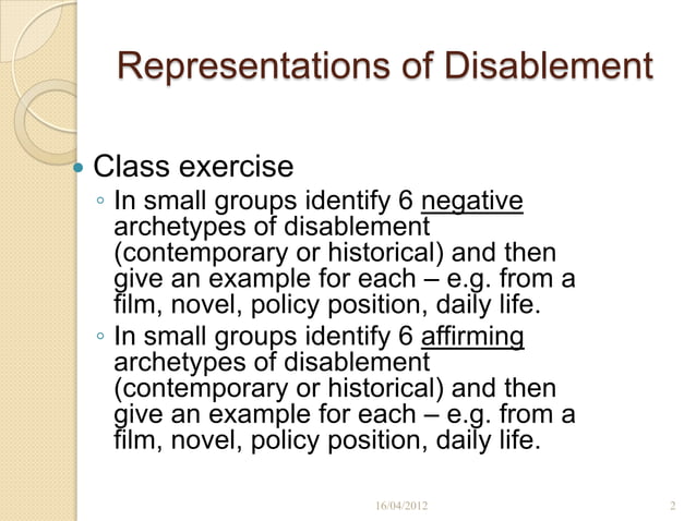 Old World: Hegemonic explanatory frameworks for thinking disability | PPT