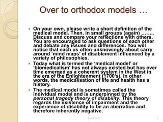 Old World: Hegemonic explanatory frameworks for thinking disability | PPTX