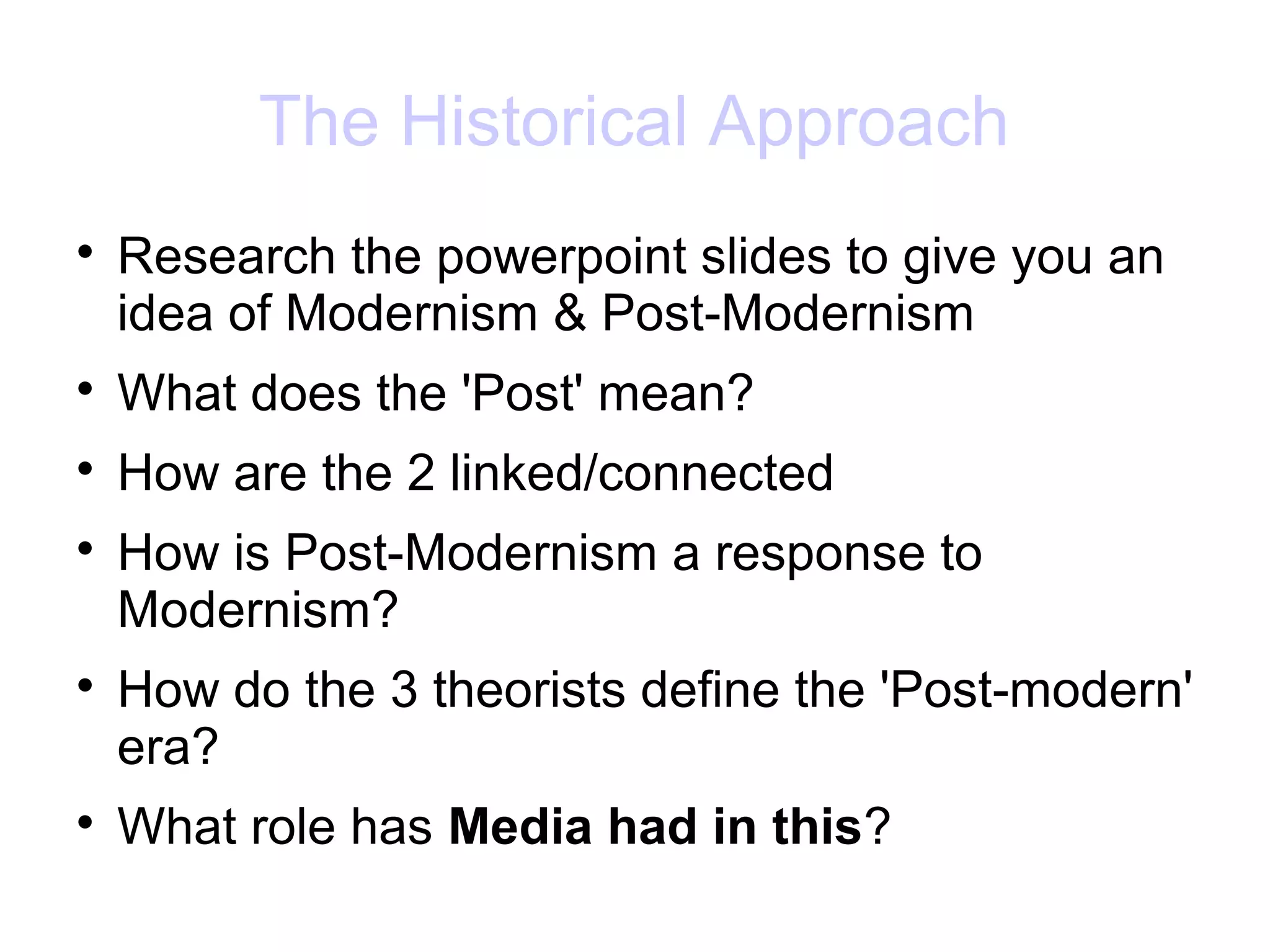 Week 2 modernism & post modernism | PPT