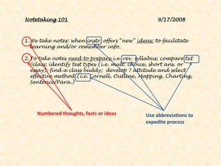 ENG102 Week 2 note taking skills | PDF