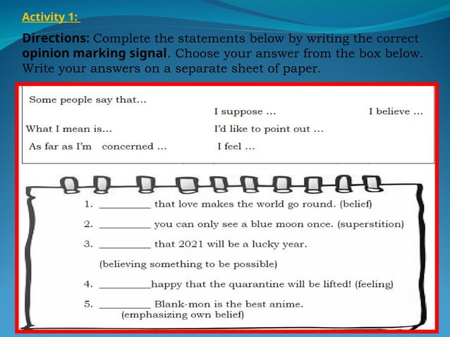 SHARING IDEAS USING OPINION MARKING SIGNALS.ppt | Science
