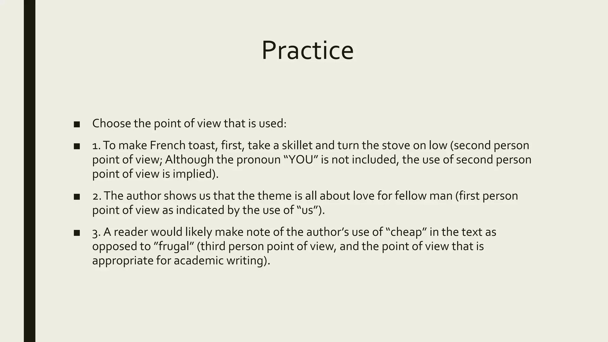 Week 2 point of view ppt | PPTX