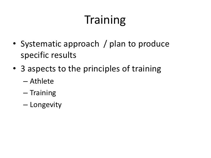 Week 2 principles of training