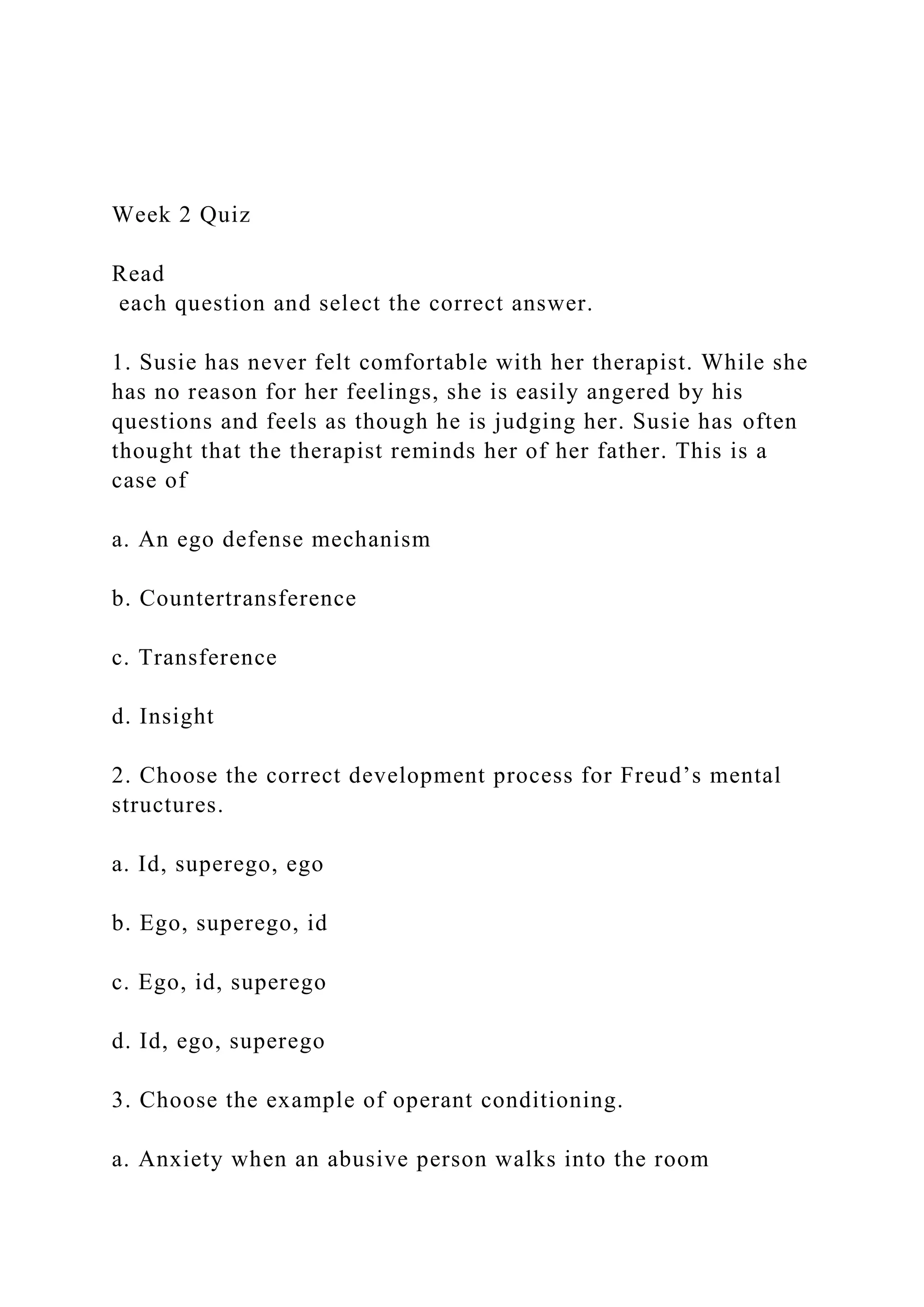Week 2 Quiz Read each question and select the correct answ.docx | Free Download