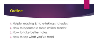Week 2 reading and note taking skills | PDF