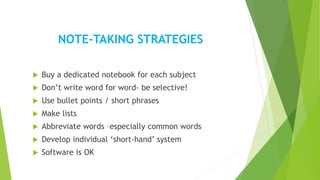 Week 2 - reading and note taking skills bb | PPT