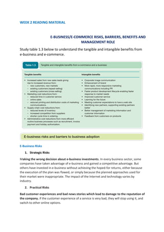 WEEK 2 READING MATERIAL for e-commerce study | PDF