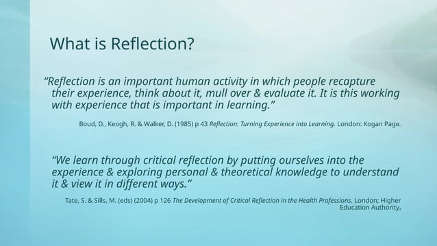 Reflection for first year nurses for relational practice | PPTX