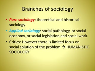 sociology: toward humanistic sociology | PPT