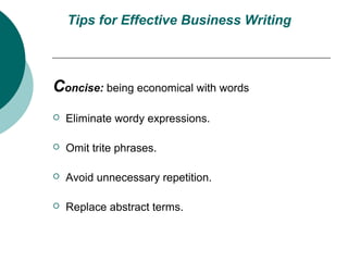 Tips for Effective Business Writing | PPT