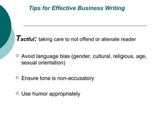 Tips for Effective Business Writing | PPT