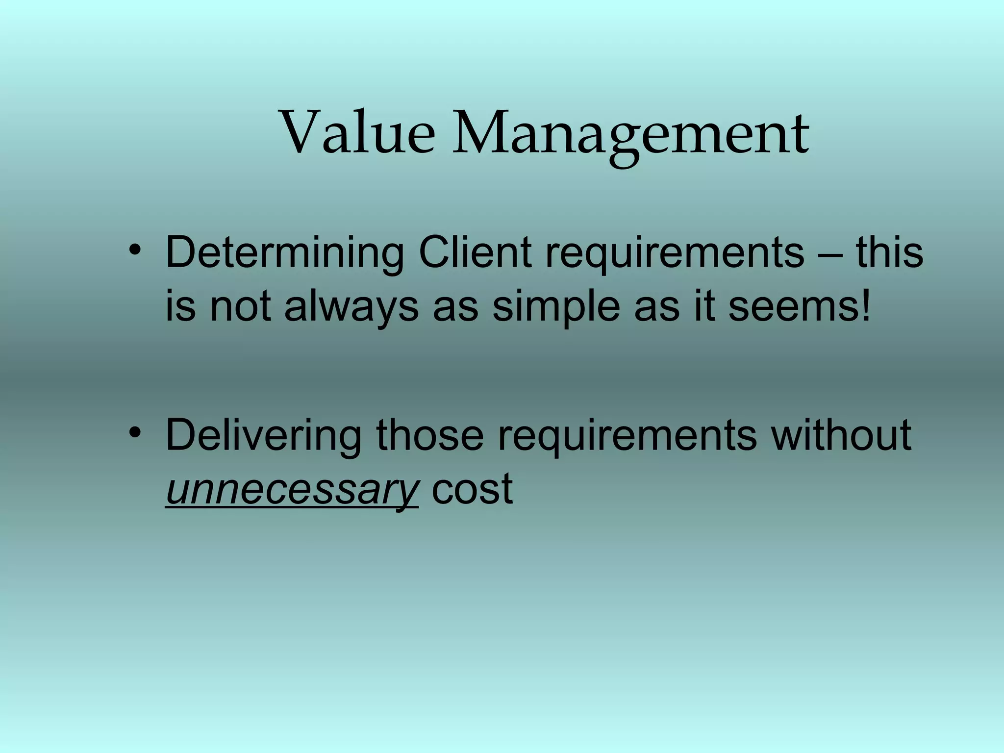 Week2 value management introduction | PPT