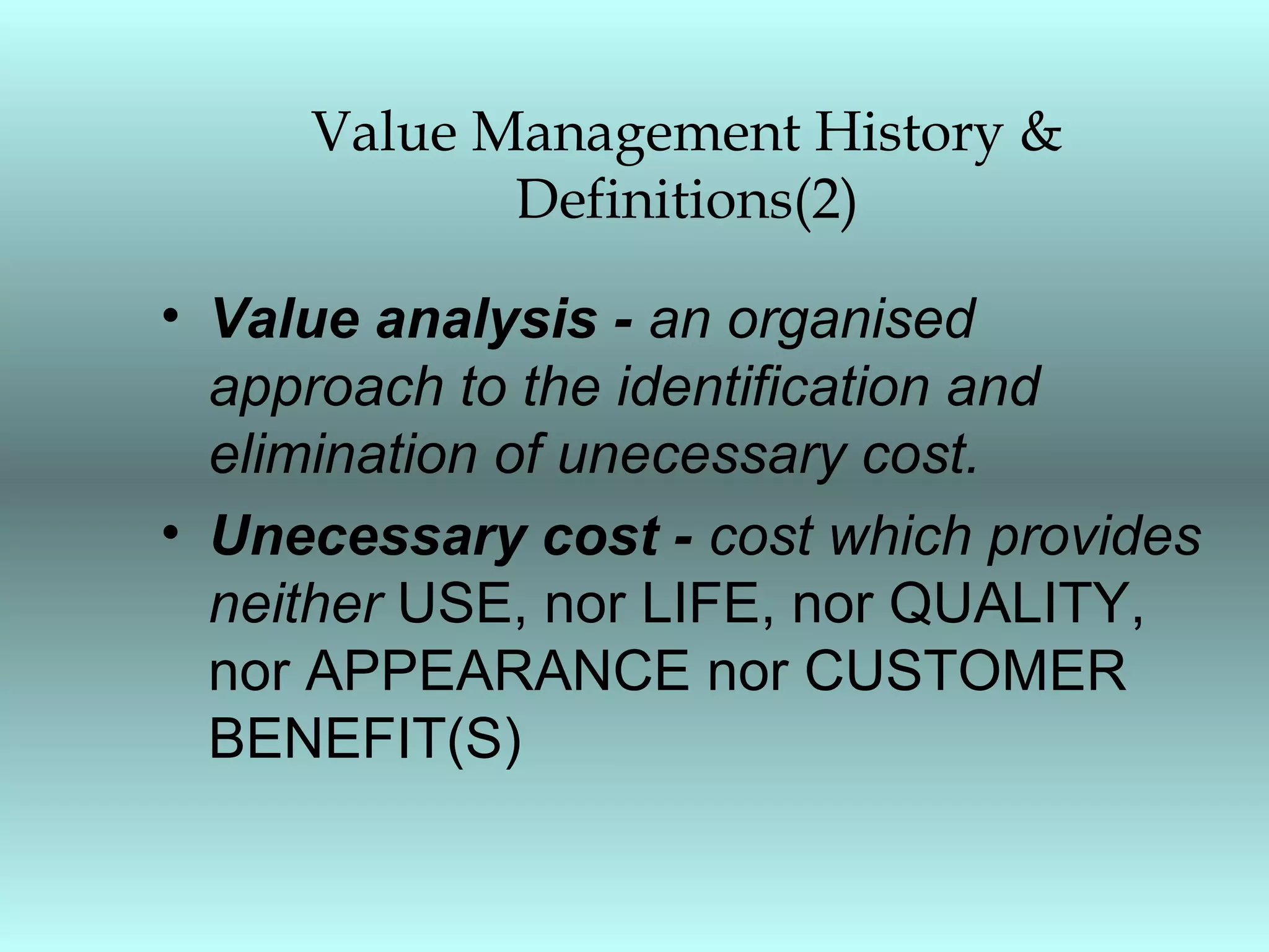 Week2 value management introduction | PPT