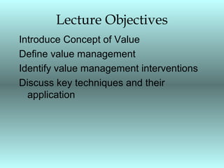 Week2 value management introduction | PPT