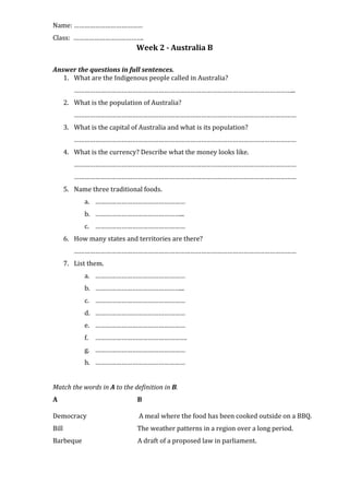 Week 2 worksheet b | PDF