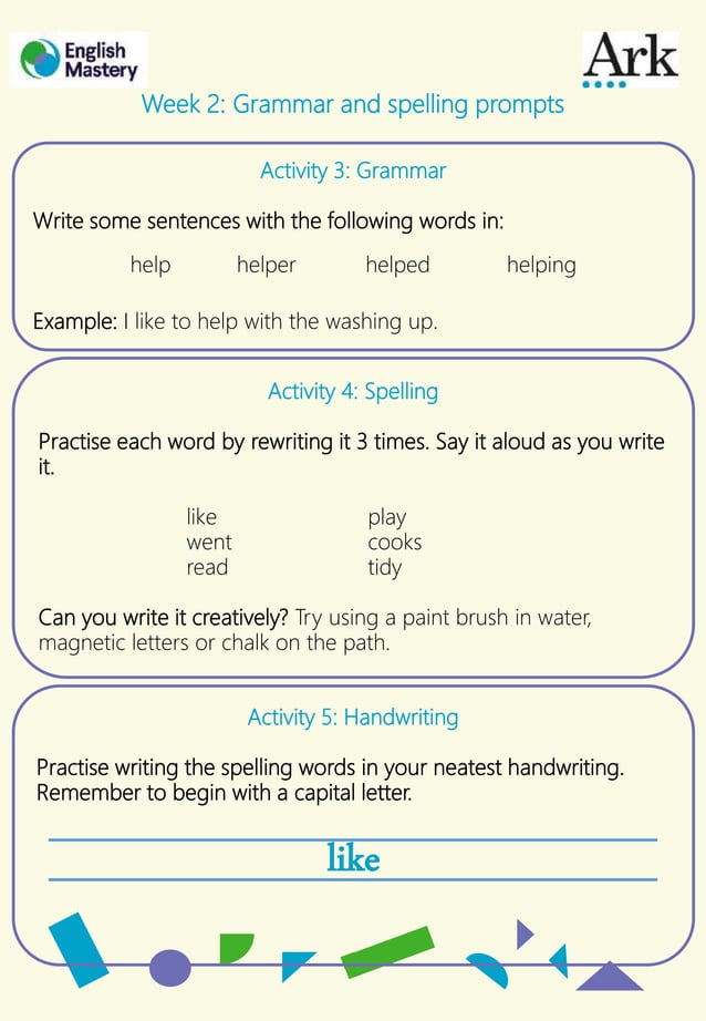 Year 1 Week 2 writing | PDF