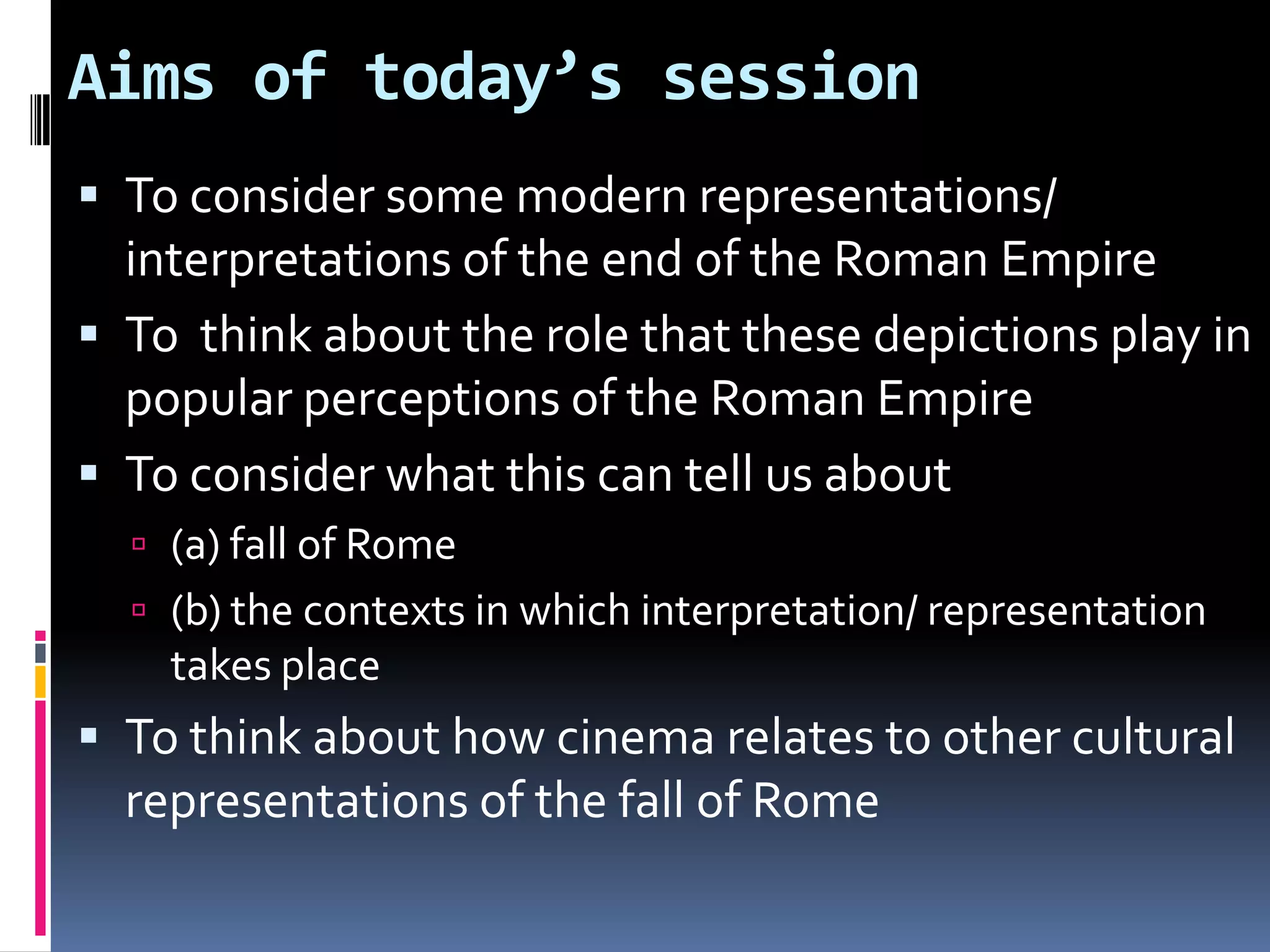 The fall of the roman empire on film | PPTX