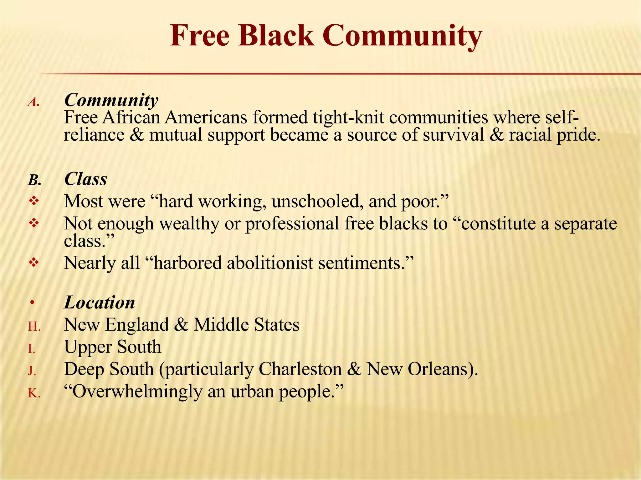 African-American History ~ Antebellum Free Blacks | PPTX