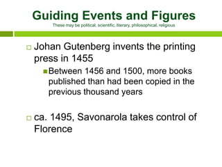 Week3.15th century italian renaissance overview | PPTX