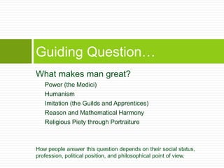 Week3.15th century italian renaissance overview | PPTX