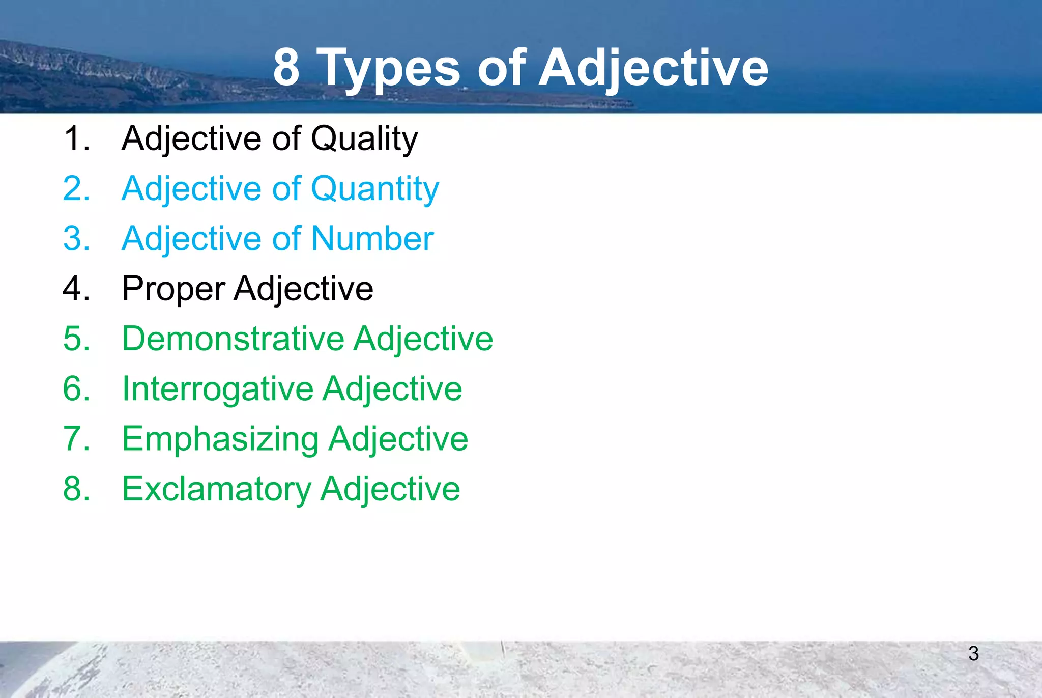 Week 3. lecture 7. identify adjective | PPT