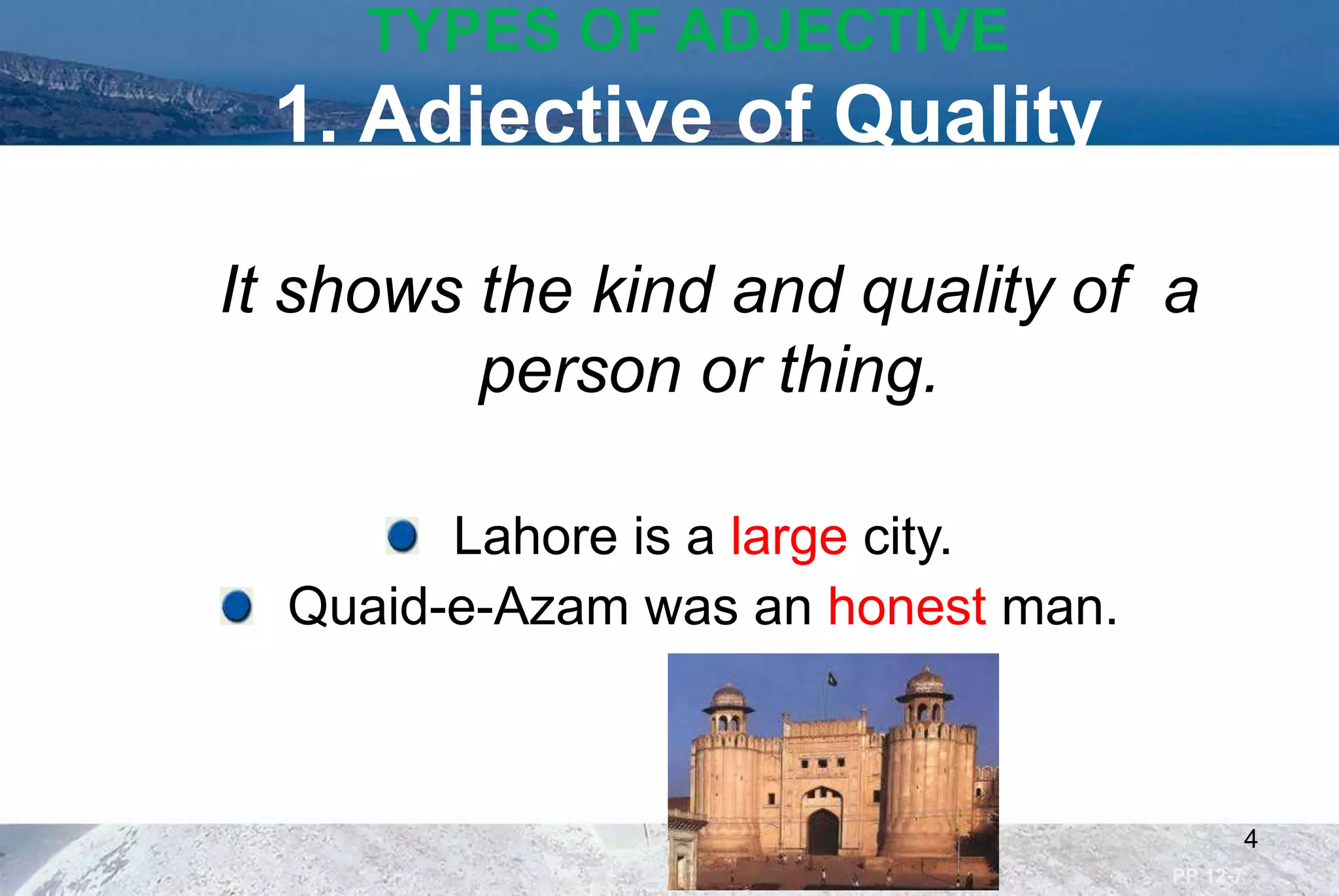 Week 3. lecture 7. identify adjective | PPT