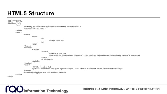 Intro To Html Css And Js Internship Presentation Week 3 Ppt