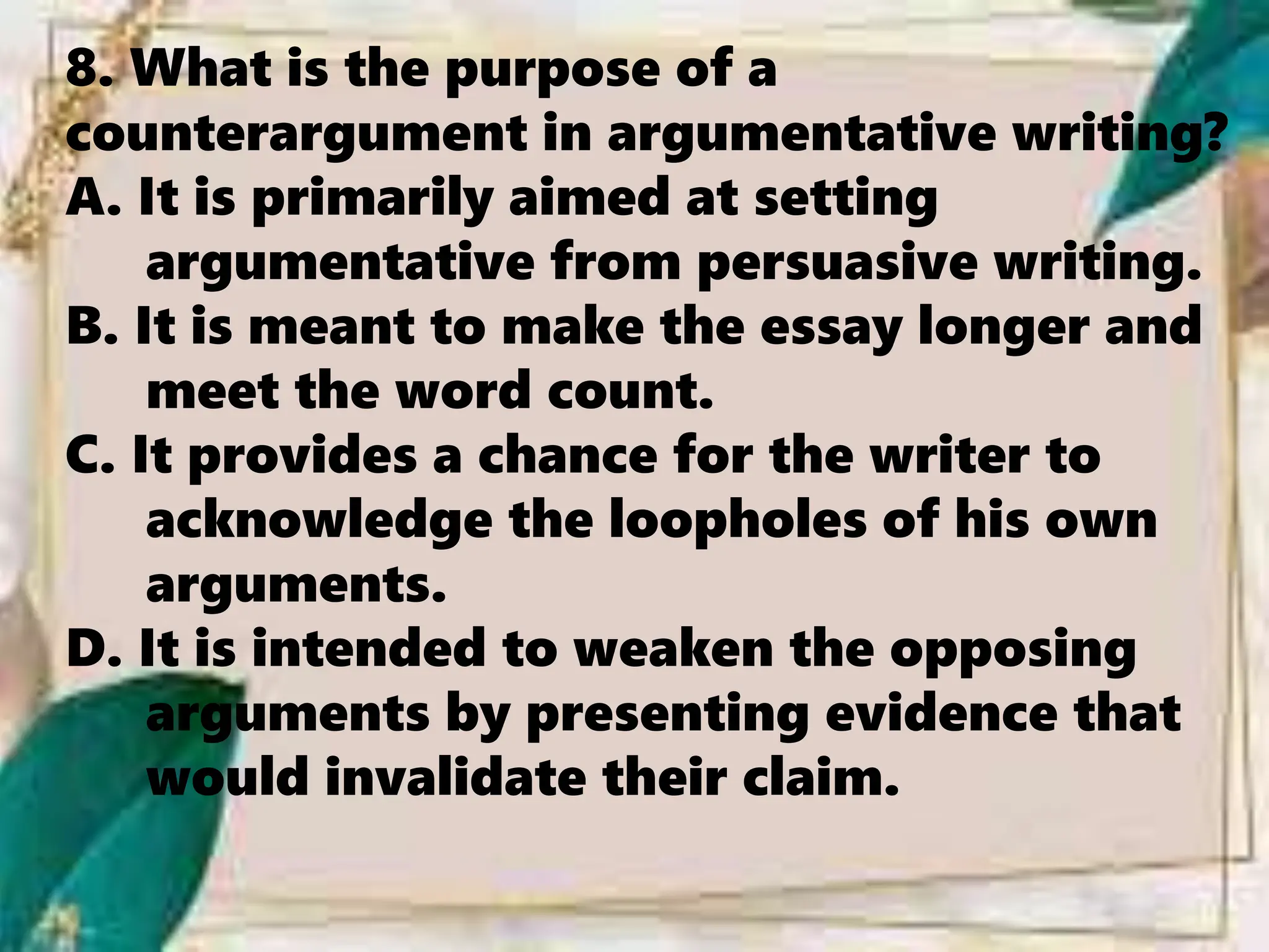 Writing Persuasive Essay Technique for Grade 10 | PPTX