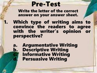 Writing Persuasive Essay Technique for Grade 10 | PPTX