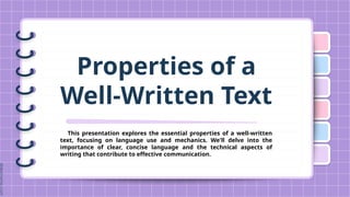reading and writing skills (writing patterns) | PPTX