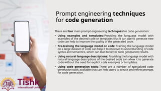 AI prompt engineering for code generation | PPTX