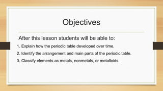 week3.pptx chemistry the periodic table. | PPTX