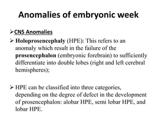 Week 3-8 - Teratology of Embryonic week pptx | PPTX