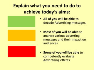 Week 3 advertising hidden and overt messages | PPTX