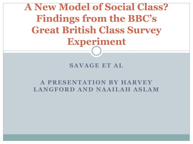 A New Model of Social Class? Findings from the BBC’s Great British ...