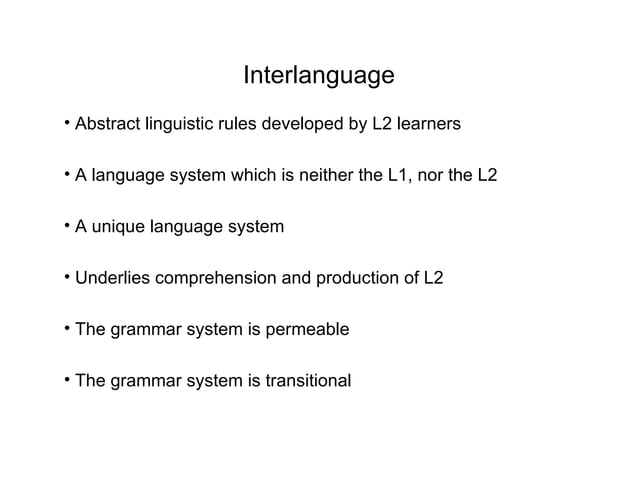 interlanguage | PPT