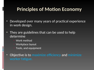 Week 3 - Motion Economy in Work Measurement | PPT