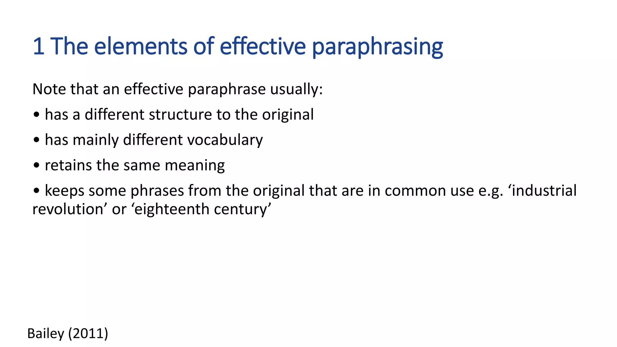 Week 3 paraphrasing (student) | PPT