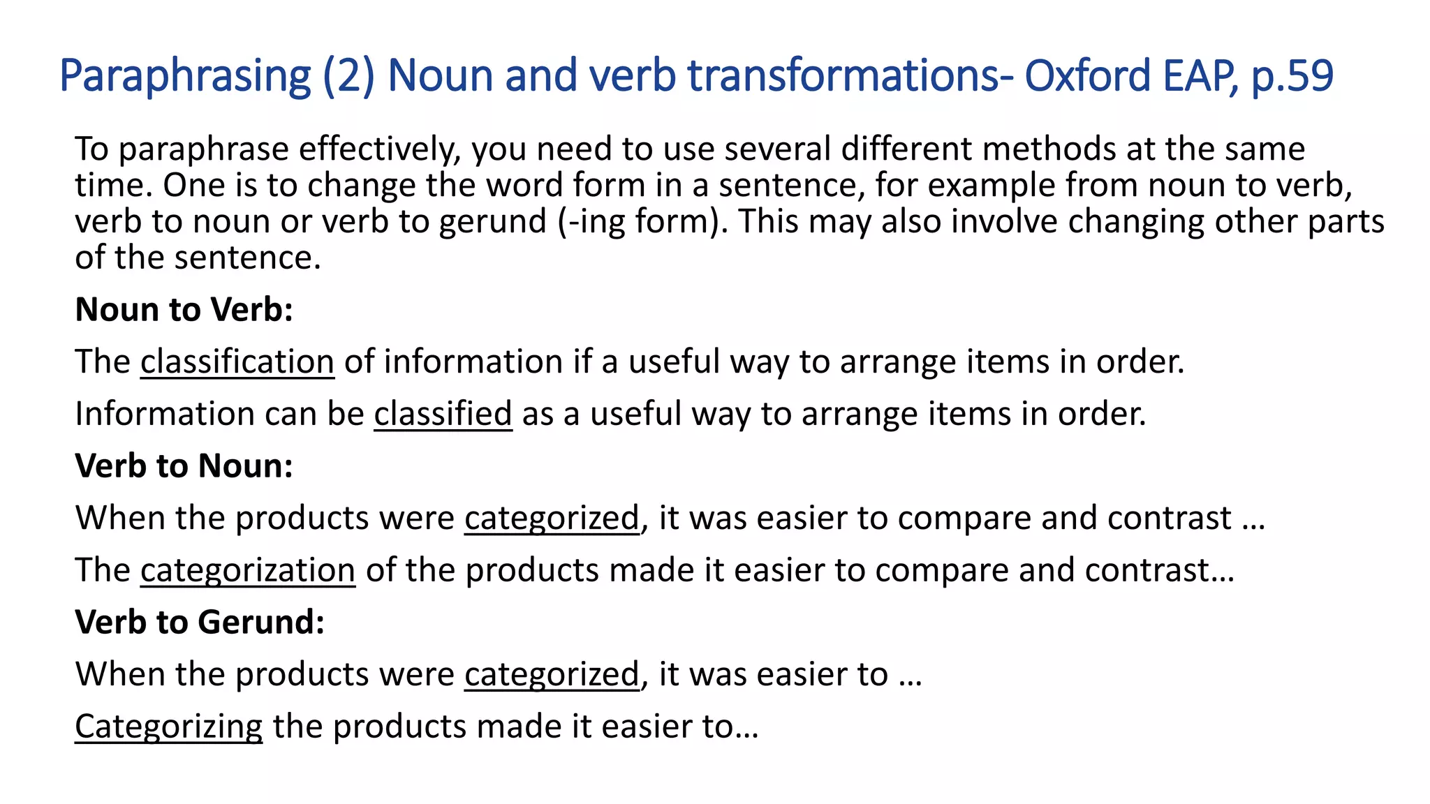 Week 3 paraphrasing (student) | PPT