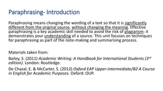 Week 3 paraphrasing (student) | PPT