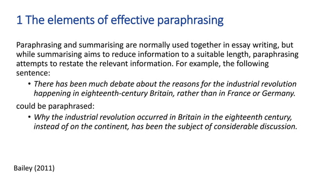 Week 3 paraphrasing (student) | PPT