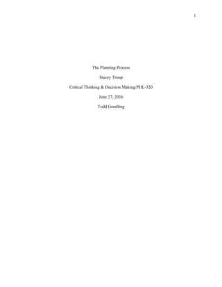 Planning Process Paper | PDF