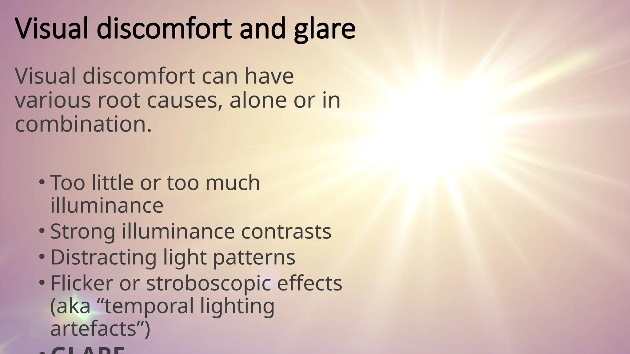 Considerations of HUMAN FACTORS in lighting design | PPT