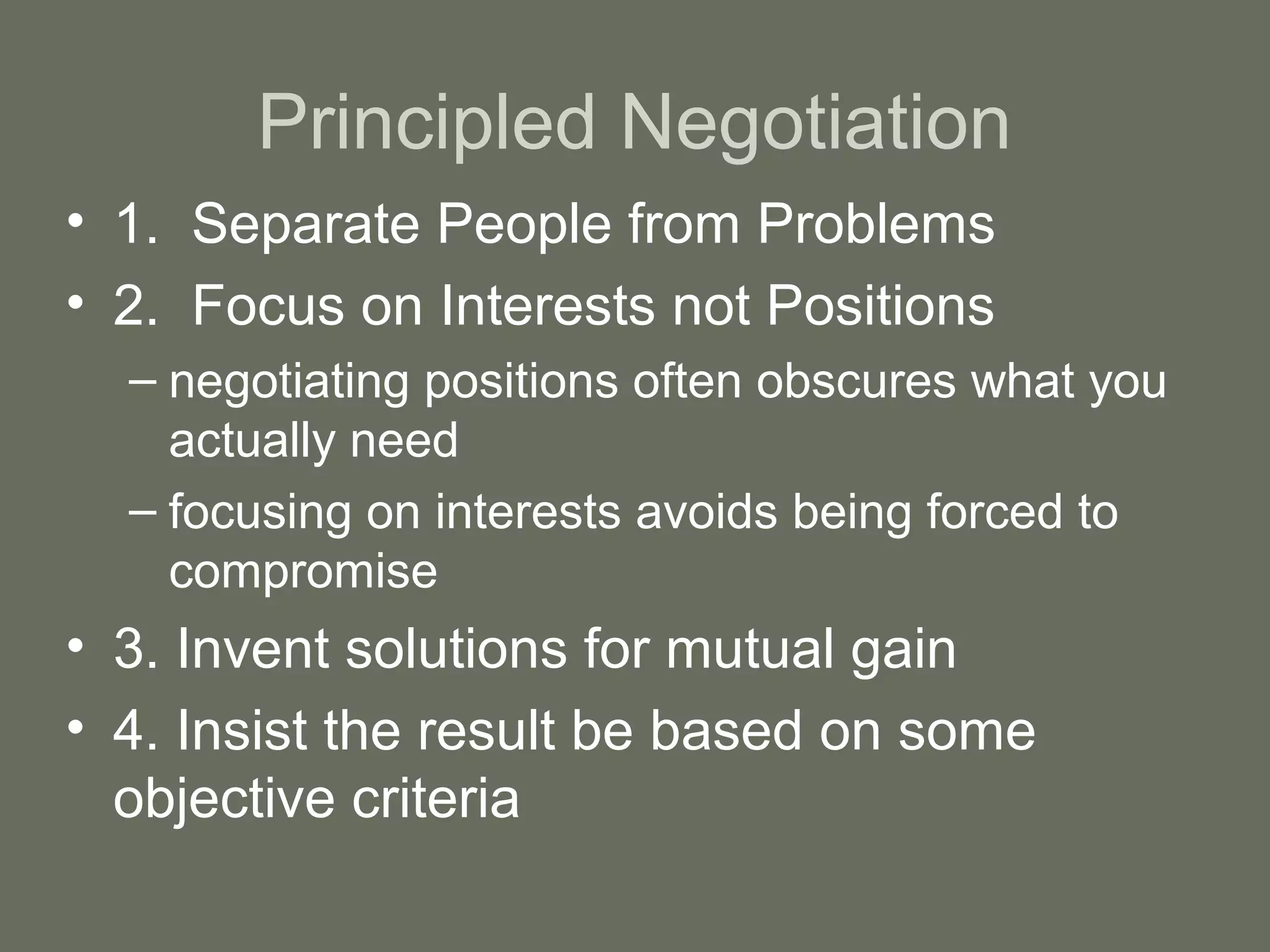 Week 3 principled negotiation | PPT