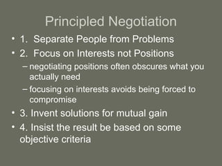 Week 3 principled negotiation | PPT