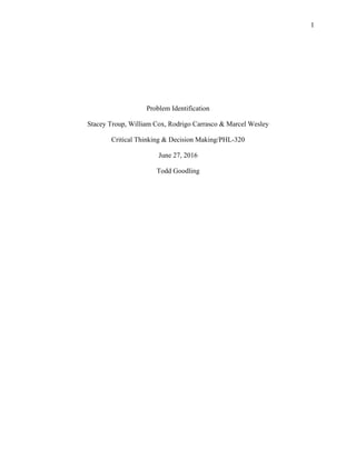Team Paper PHL/320 - Problem Identification | PDF